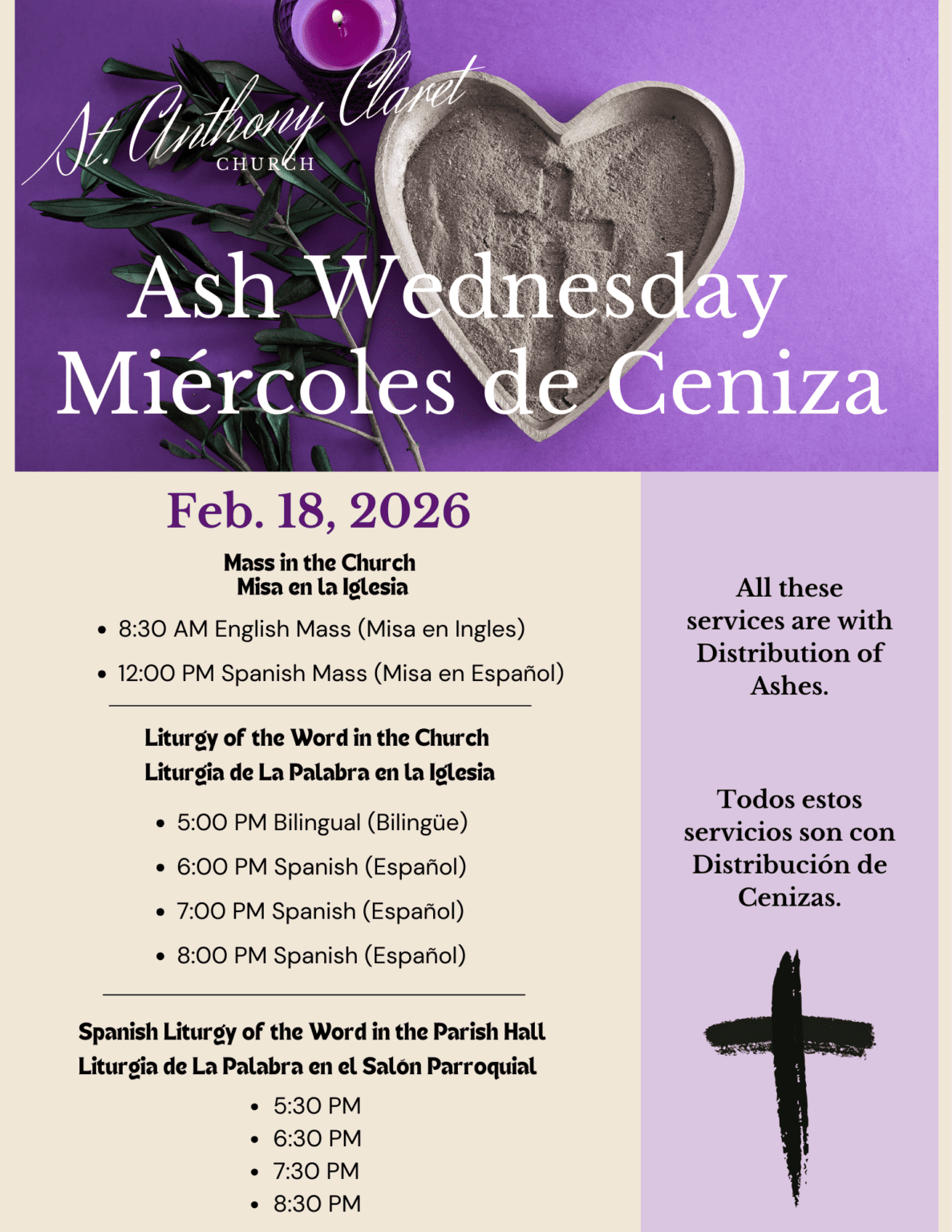 Ash Wednesday – St. Anthony Mary Claret